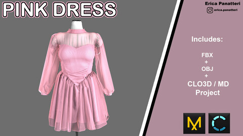 ArtStation - Pink dress | Game Assets