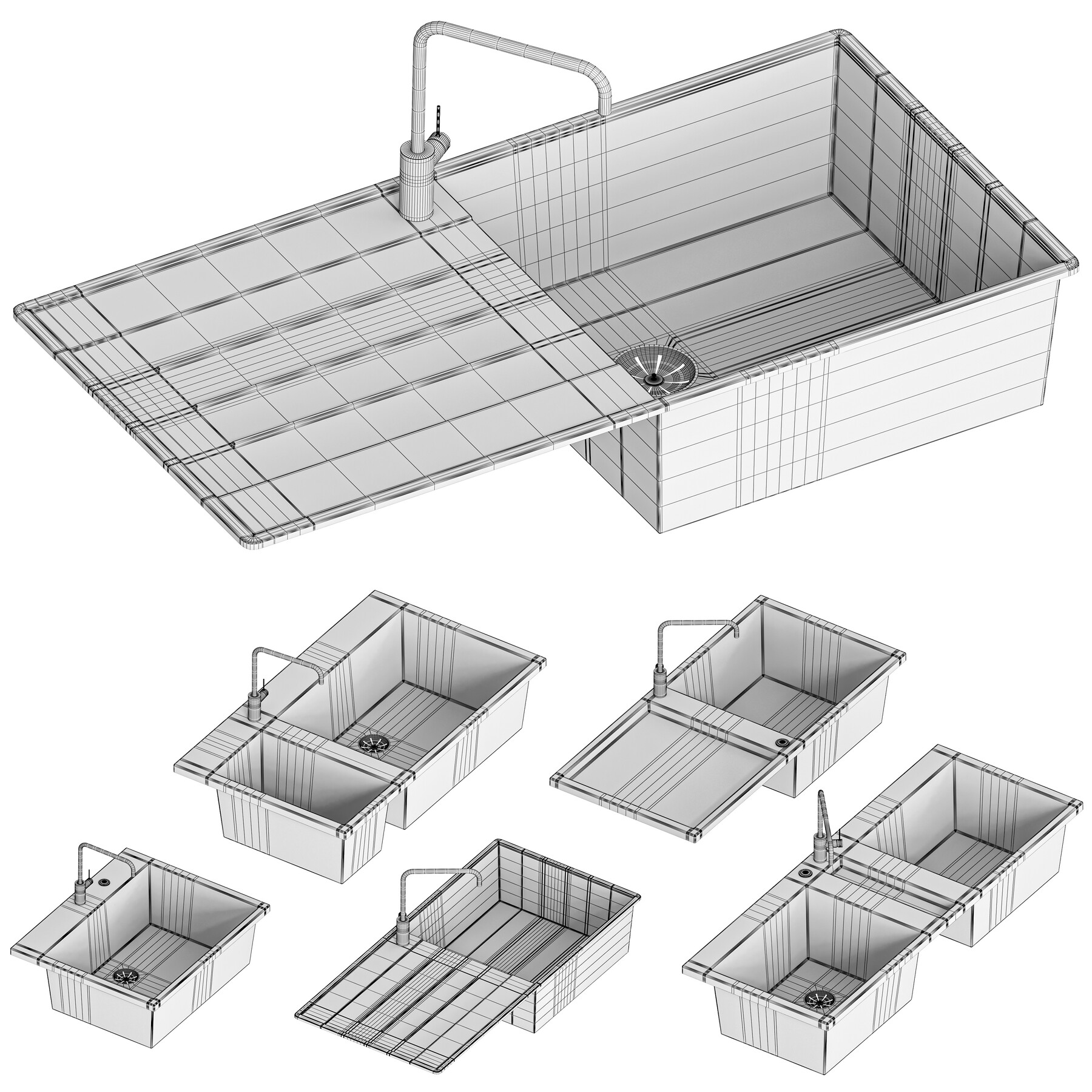 ArtStation - 5 Kitchen Sinks - Set 01 | Resources