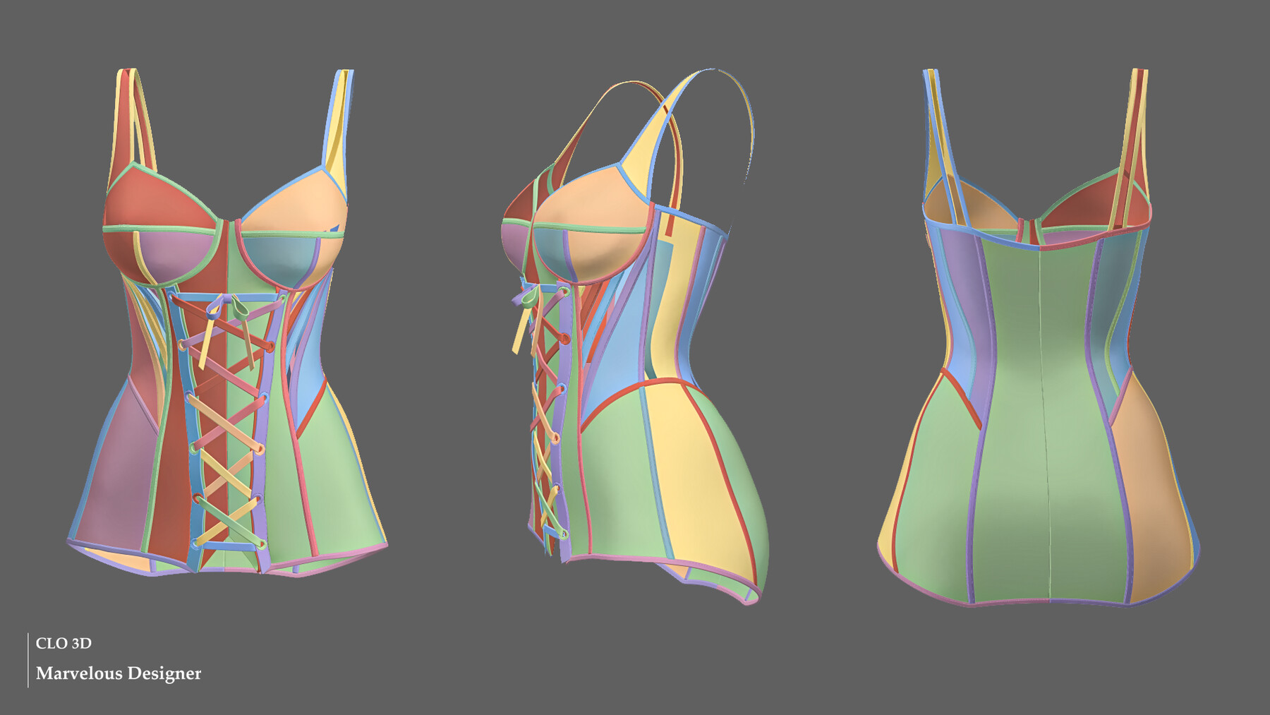 ArtStation - Female corset / Marvelous Designer/Clo3D project file ...