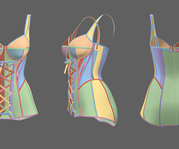 ArtStation - Female corset / Marvelous Designer/Clo3D project file ...