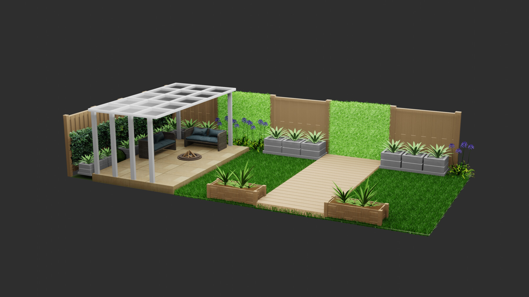 ArtStation - 3D lawn garden illustration | Game Assets