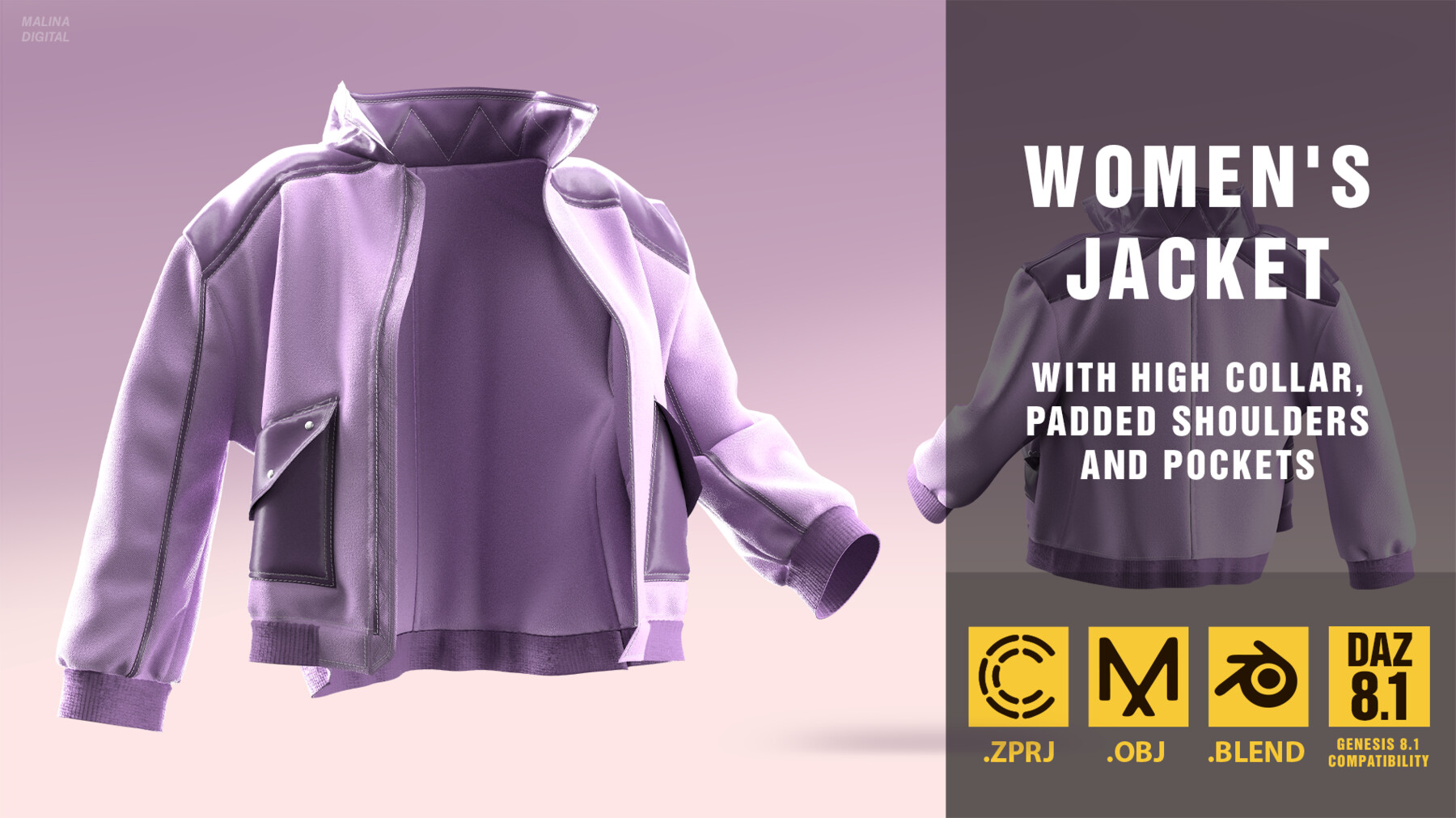 ArtStation - Women's jacket. Marvelous Designer/Clo3D project file ...