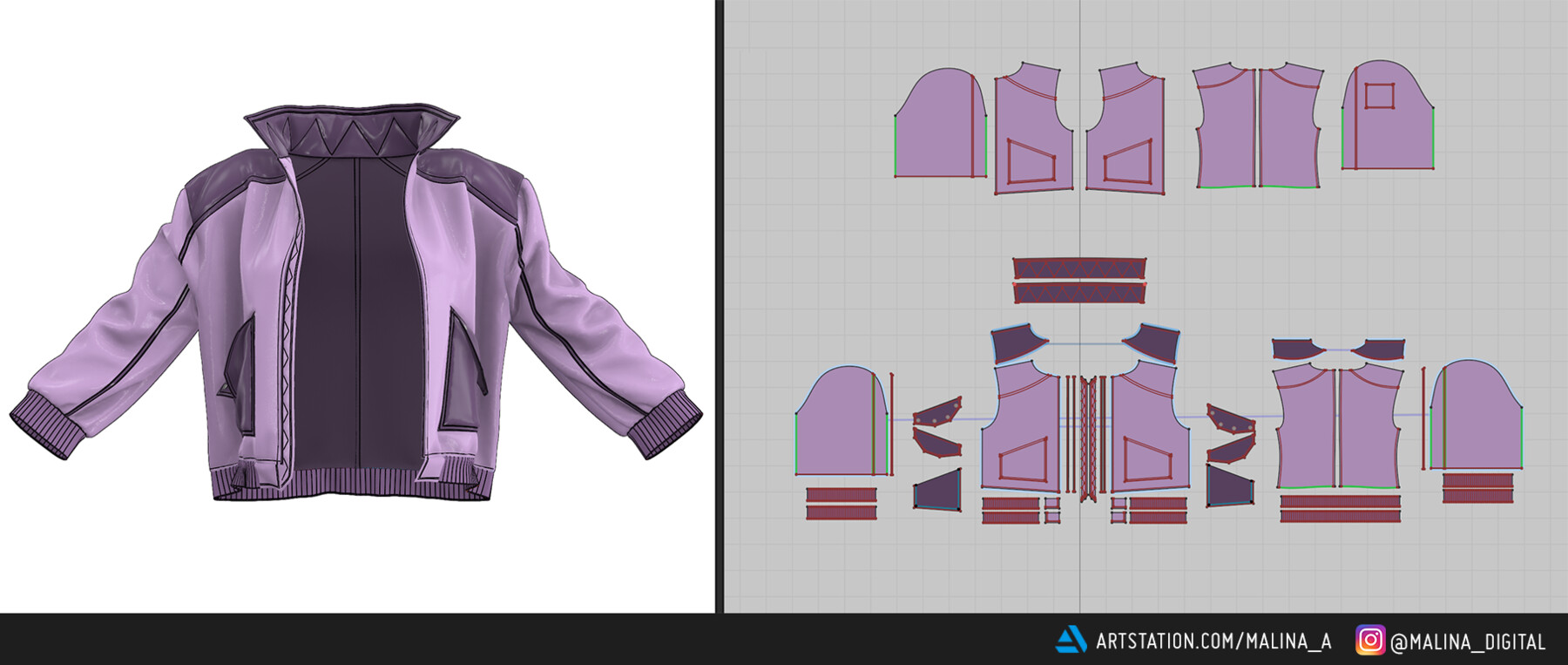 ArtStation - Women's jacket. Marvelous Designer/Clo3D project file ...