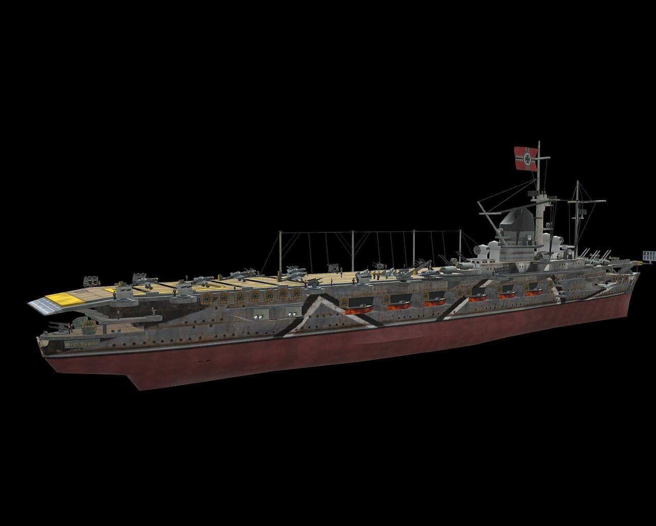 ArtStation - German aircraft carrier Graf Zeppelin (low poly) | Game Assets