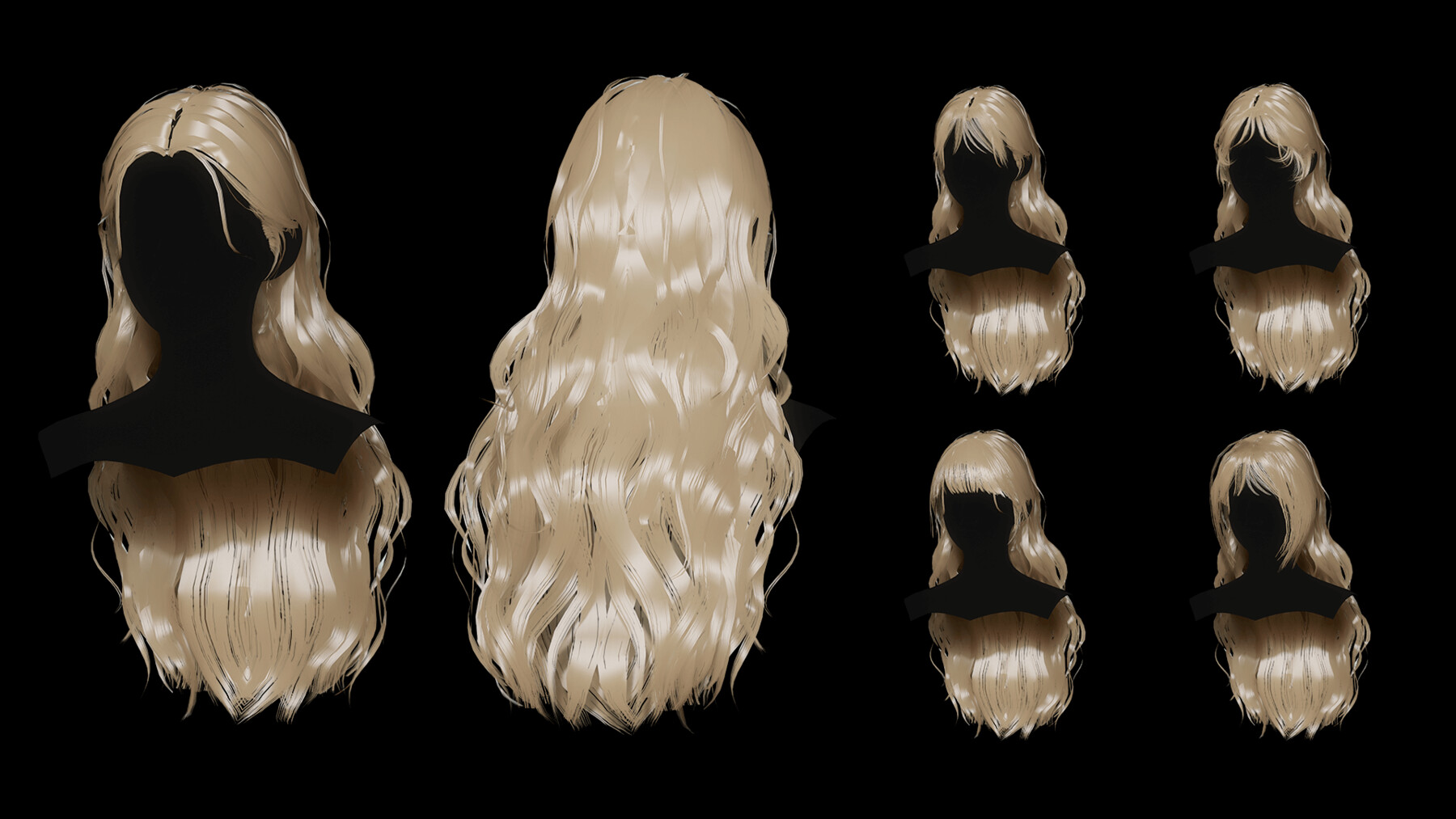 ArtStation - Female Hair Collection 03 - Game Ready | Game Assets