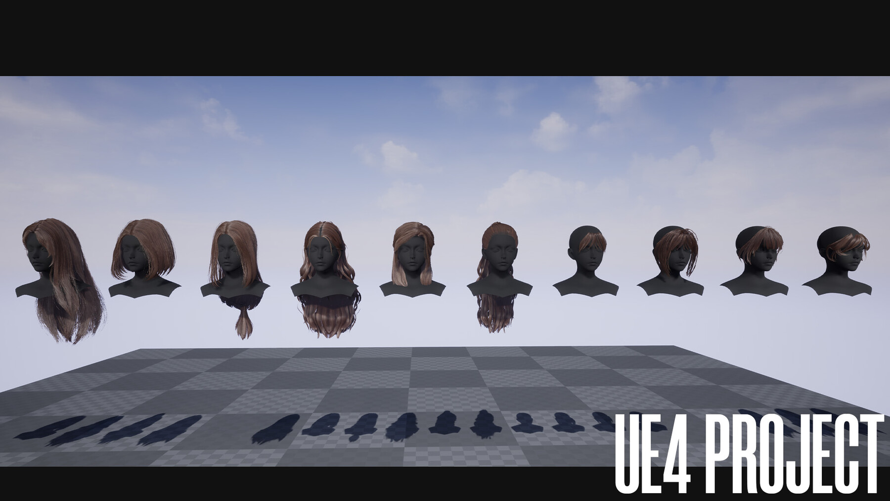 ArtStation - Female Hair Collection 03 - Game Ready | Game Assets