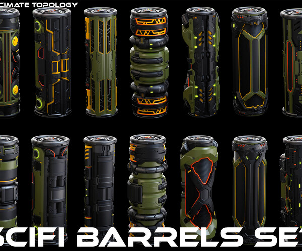 ArtStation - SciFi Barrels set | Resources