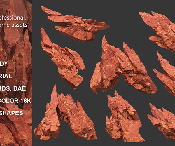 ArtStation - Scifi Yellow Sharp Rock 220611 - Ultra HD 16K Textures ...