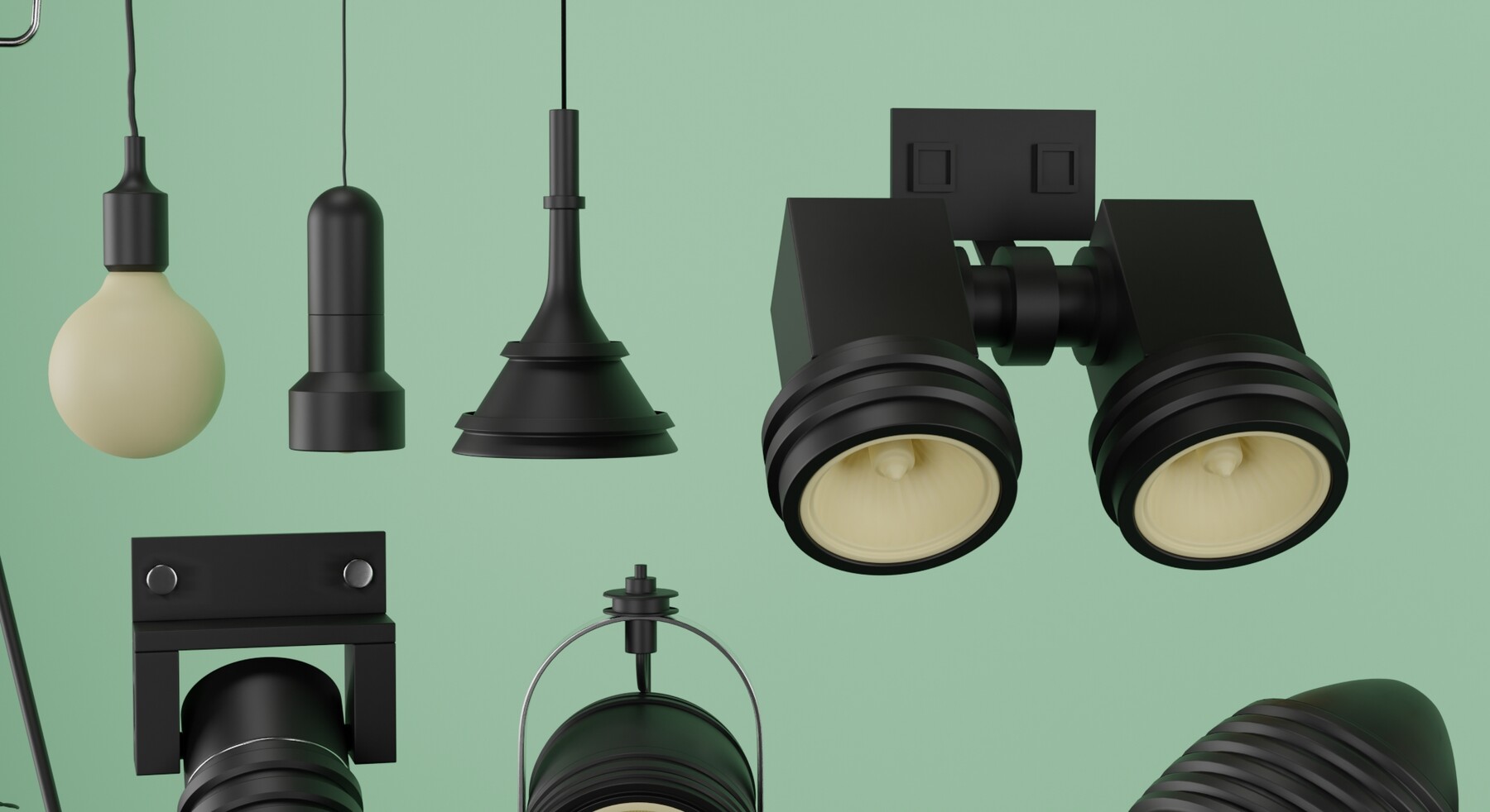 ArtStation - 3D Models of light projectors & Lamps | Game Assets