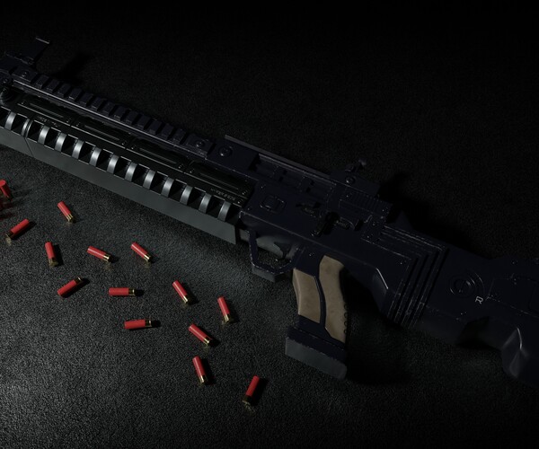 ArtStation - Hyper Siege 4 Shotgun Low-poly | Game Assets