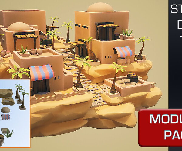 ArtStation - Stylized Desert Town Environment Modular Pack | Resources