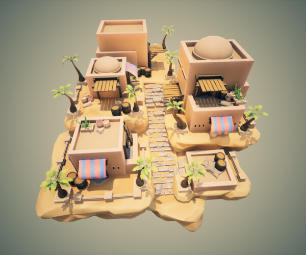 ArtStation - Stylized Desert Town Environment Modular Pack | Resources