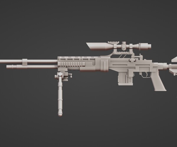 ArtStation - MKS 56X Sniper Rifle Low-poly | Game Assets