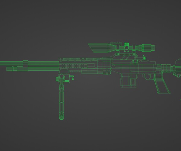 ArtStation - MKS 56X Sniper Rifle Low-poly | Game Assets