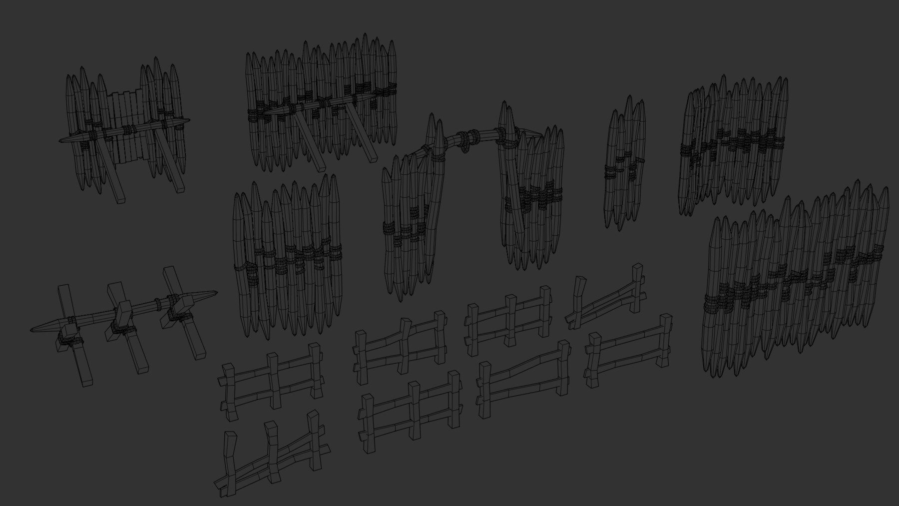 ArtStation - Stylized Fences and Palisades Bundle | Game Assets
