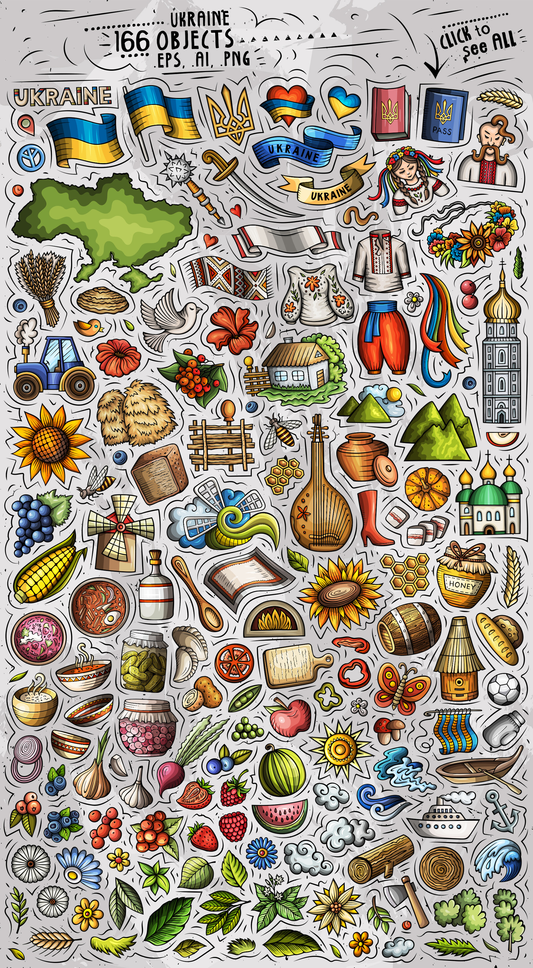 ArtStation - Ukraine Cartoon Vector Clipart | Artworks