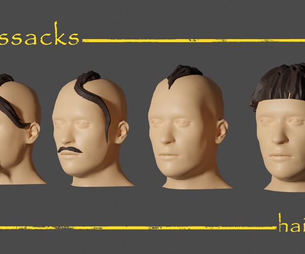ArtStation - 4 Cossacks haircuts basemeshes | Resources