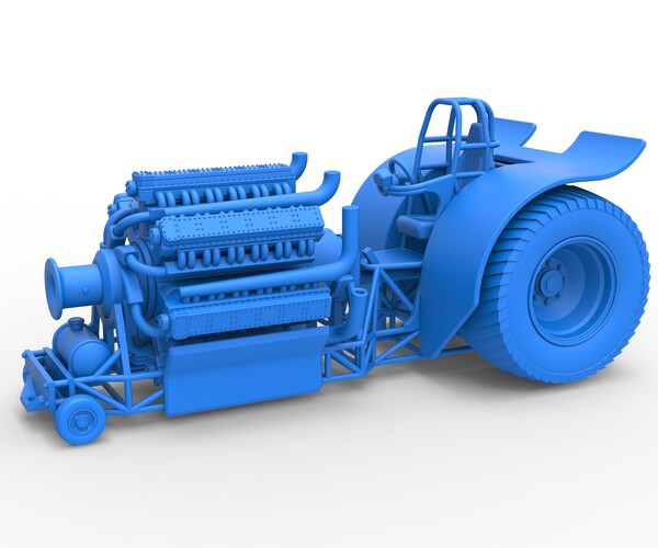 ArtStation - 3D printable Diecast Pulling tractor with 42 cylinder ...