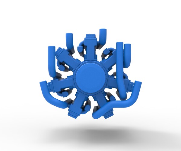 ArtStation - 3D printable Diecast Radial engine with 42 cylinder for ...