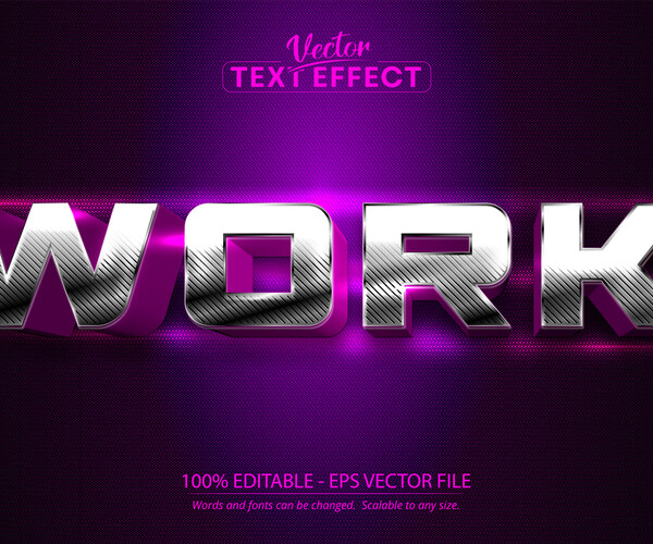 Artstation Metallic Silver Text Style Effect Editable Graphic Text Template Artworks 