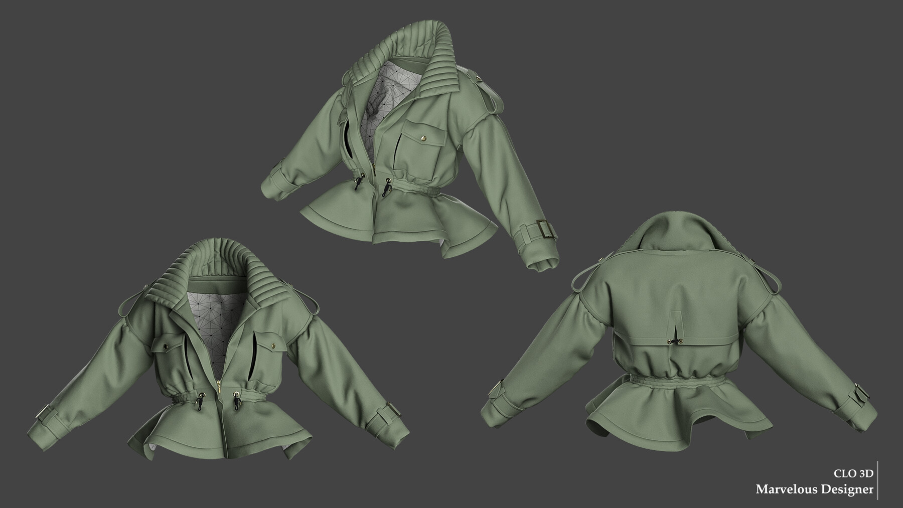 ArtStation - Female jacket / Marvelous Designer/Clo3D project file ...