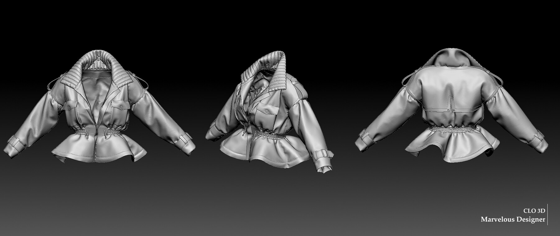 ArtStation - Female jacket / Marvelous Designer/Clo3D project file ...