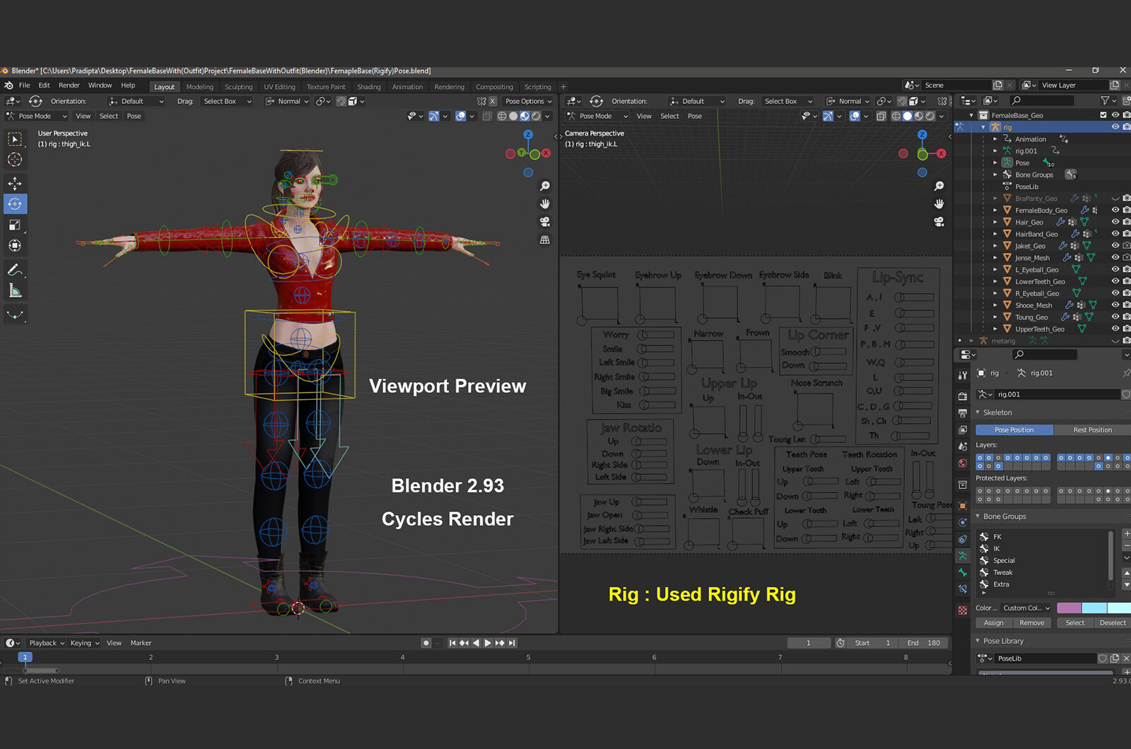 ArtStation - FemaleBase With Outfit | Game Assets