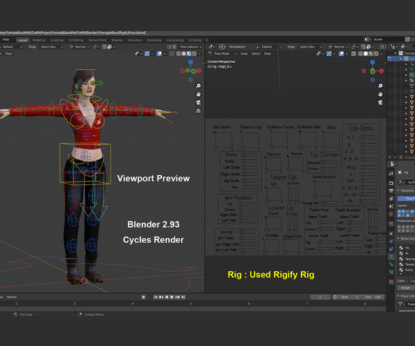 ArtStation - FemaleBase With Outfit | Game Assets