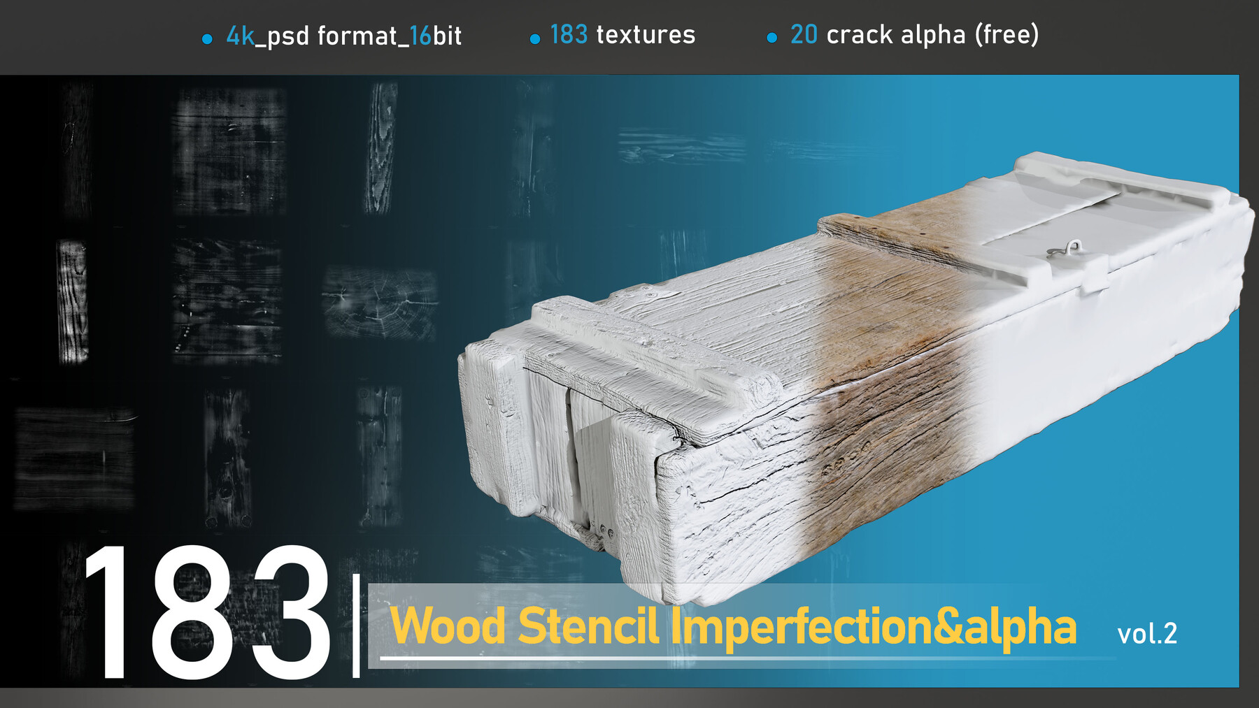 ArtStation - 183 Wood Alpha+20 Free Crack Alpha VOL.02 | Brushes