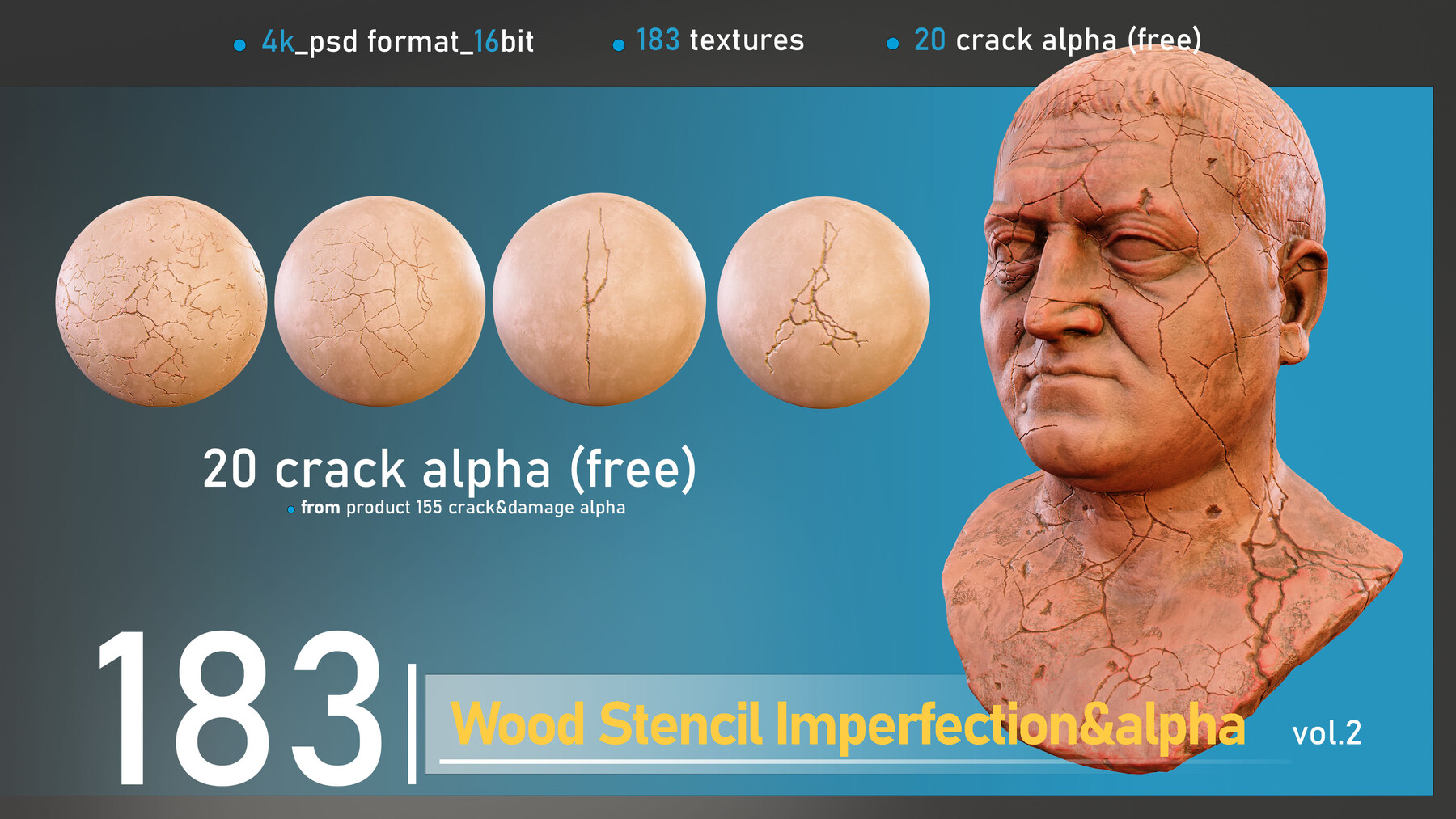 ArtStation - 183 Wood Alpha+20 Free Crack Alpha VOL.02 | Brushes