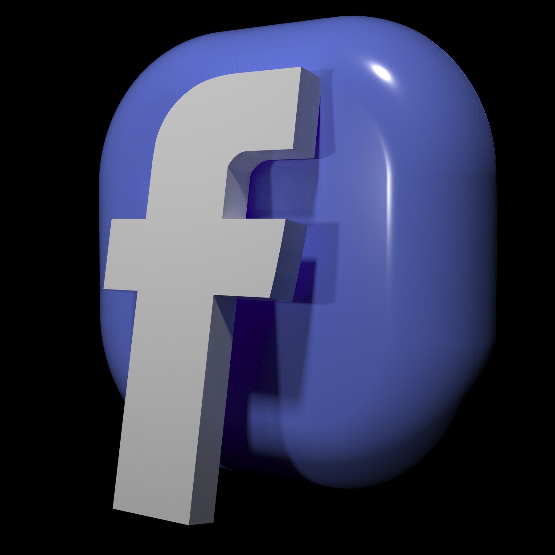 ArtStation - Facebook logo Icon Low-poly 3D model | Resources
