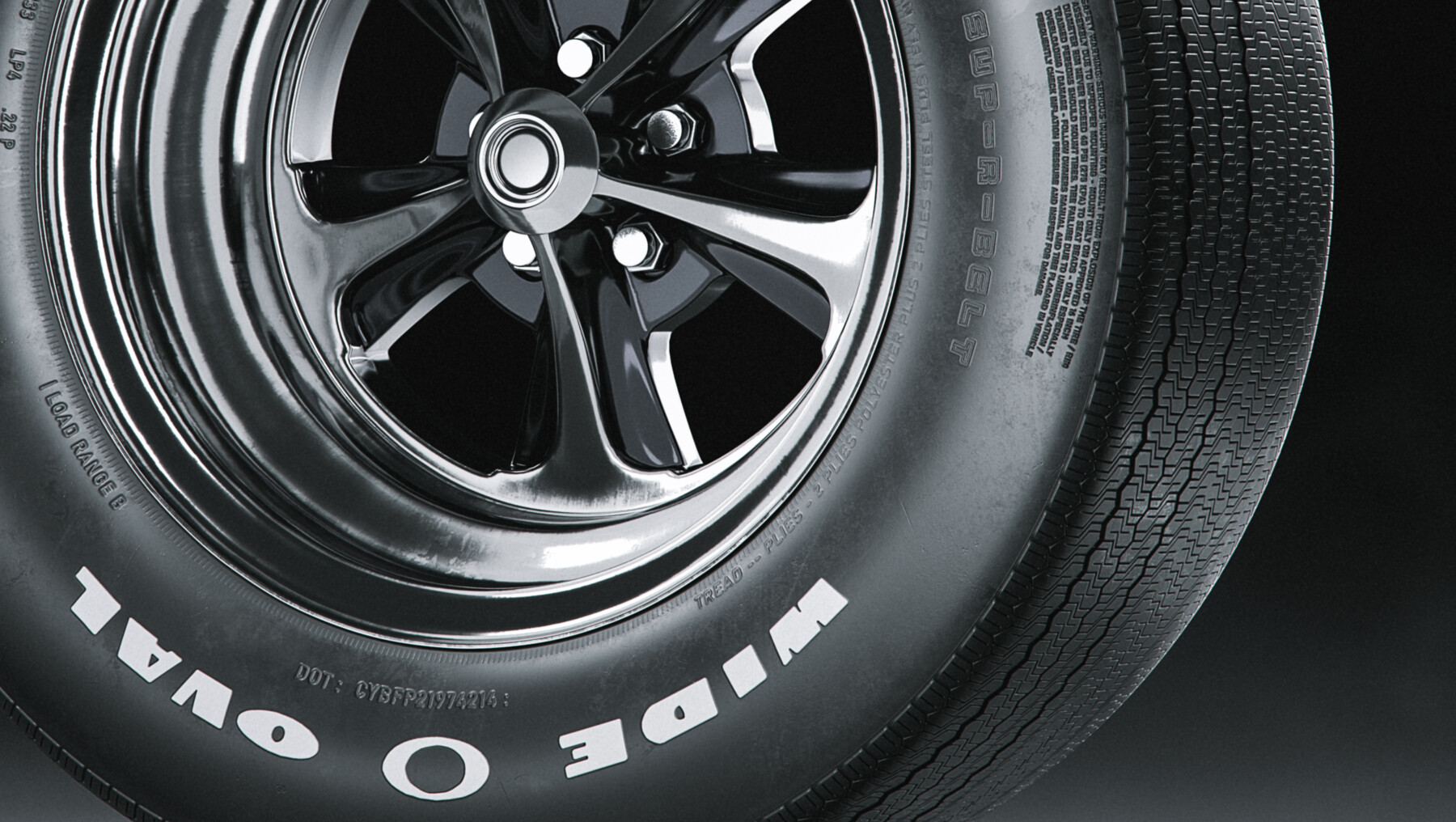 ArtStation - Firestone Wide Oval - Classic Muscle Car Tire & Rim (High ...