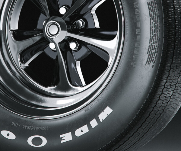 ArtStation - Firestone Wide Oval - Classic Muscle Car Tire & Rim (High ...