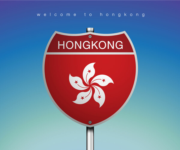 ArtStation - 18 ICON The City Label & Map of HONG KONG In American ...