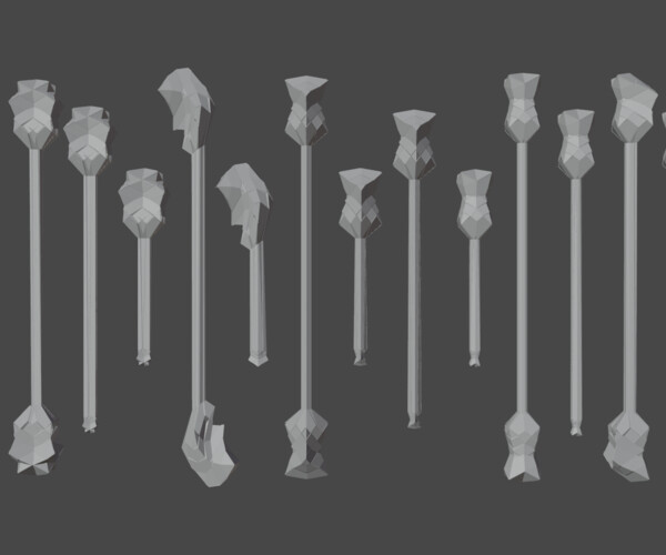 ArtStation - Futuristic Cubic Silver Hammers | Game Assets