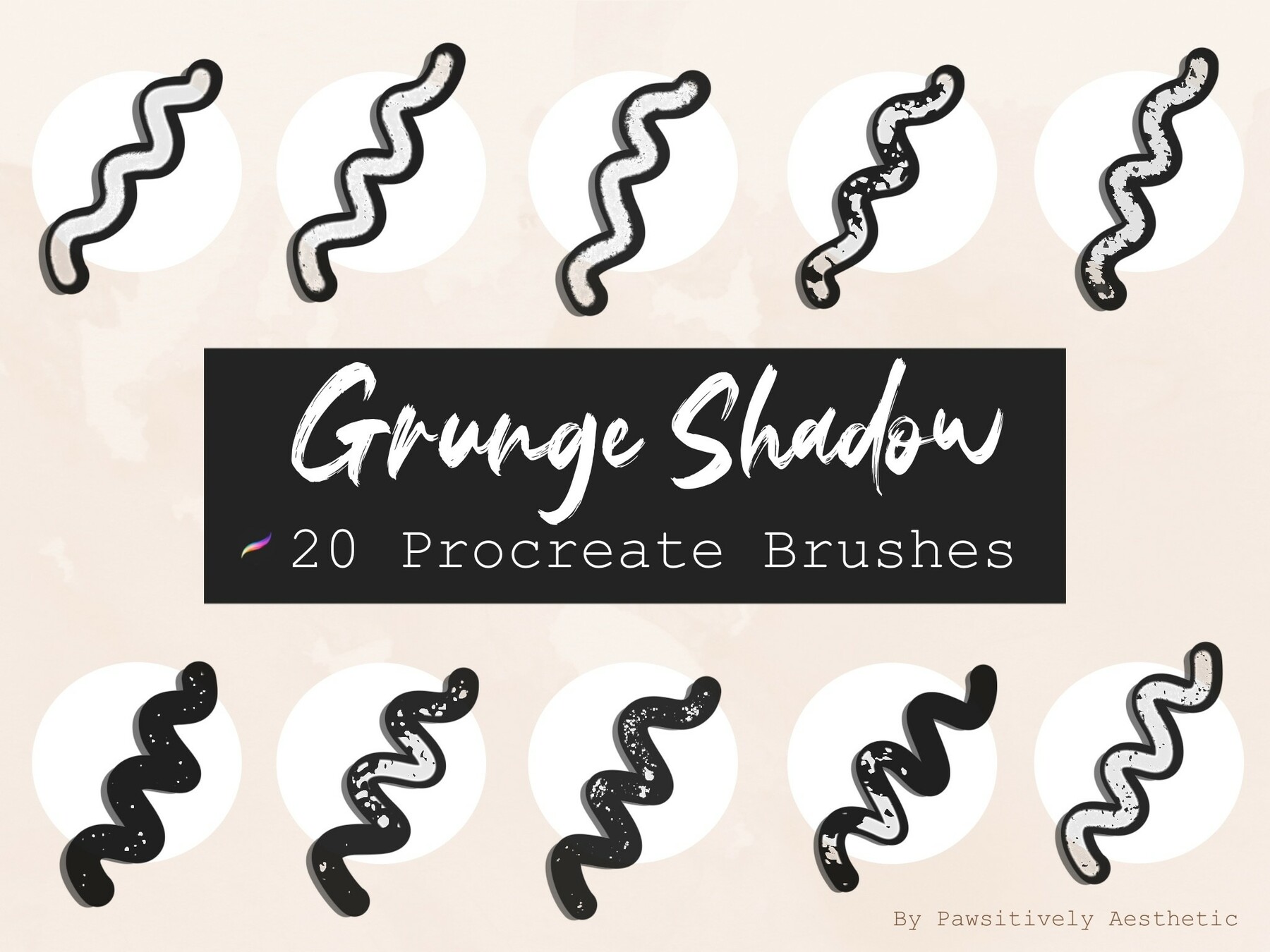 ArtStation - Shadow Grunge Lettering Procreate Brush Bundle | Brushes