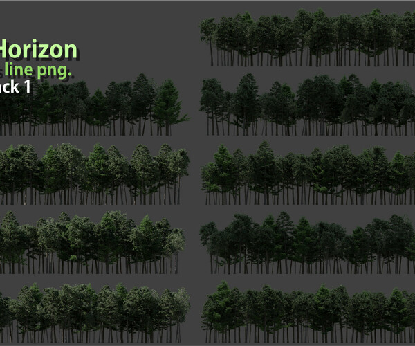 ArtStation - Trees LIne. Trees Horizon. Cutout | Resources