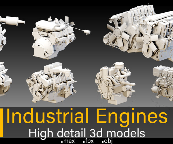 ArtStation - 11 Industrial Engines- High detail 3d models | Resources