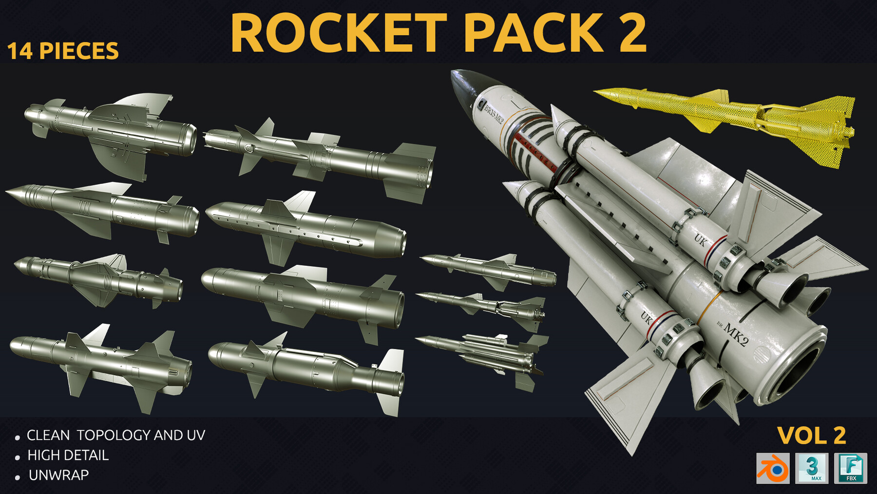 ArtStation - rocket pack - rocket VOL 02 3D model | Game Assets