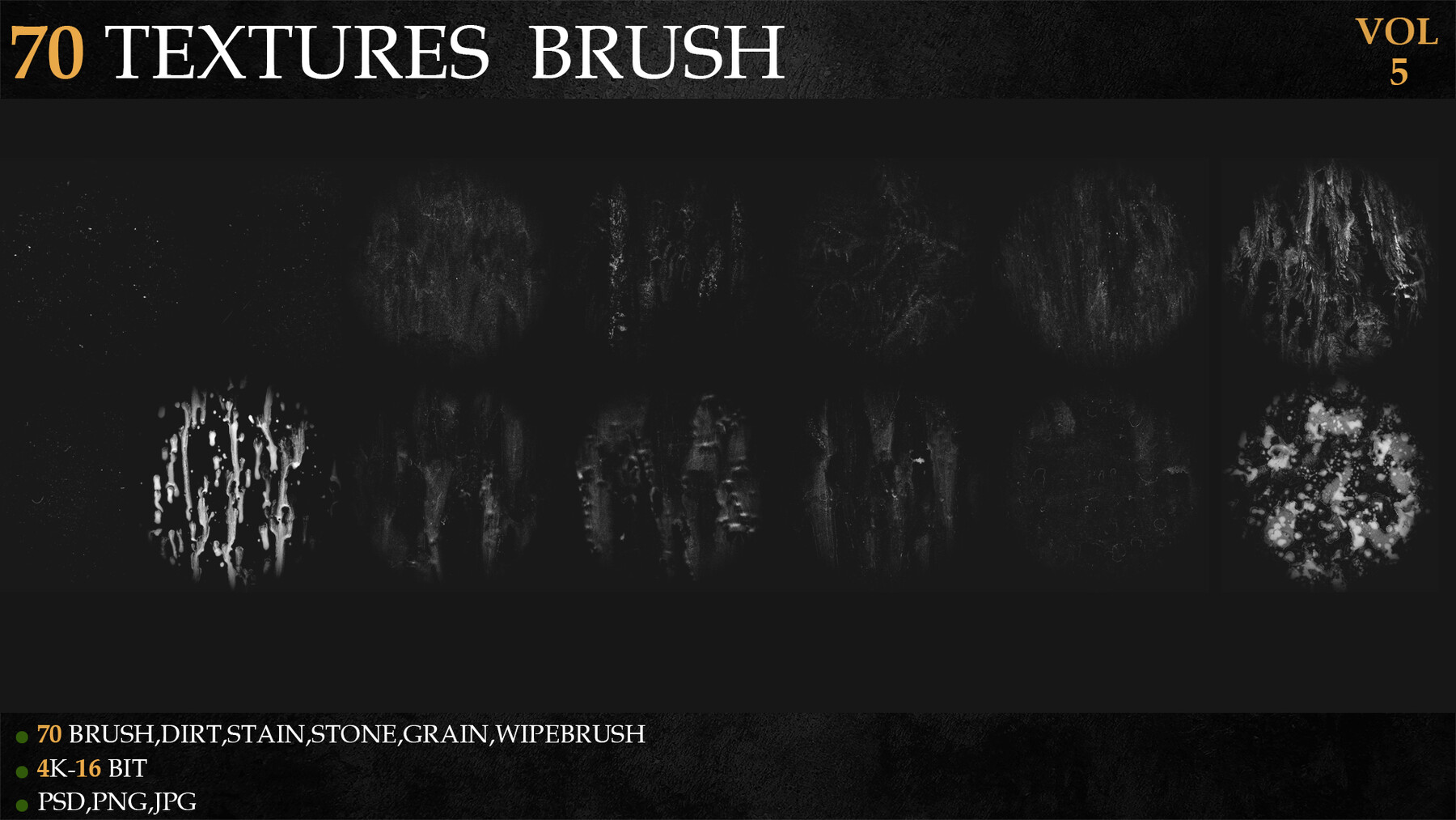 ArtStation - 70 TEXTURES BRUSH-VOL 5 | Brushes