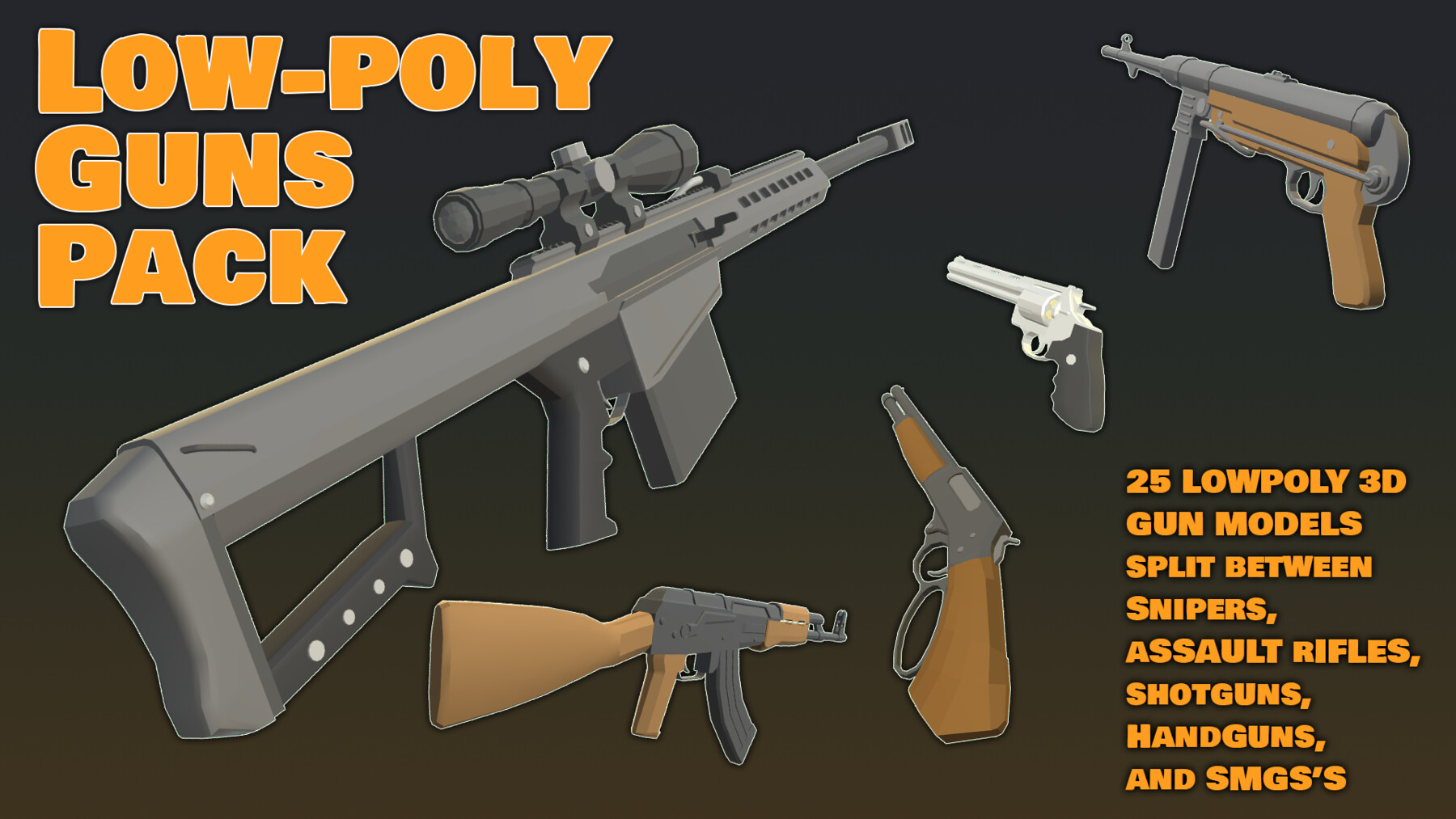 ArtStation - Low-Poly Guns Pack | Game Assets