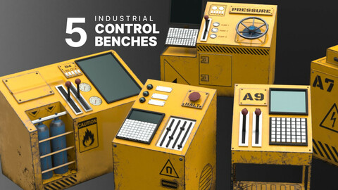 ArtStation - Control Benches Pack | Game Assets
