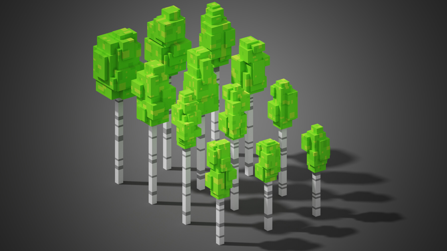 ArtStation - VOXEL Trees - Birch | Game Assets