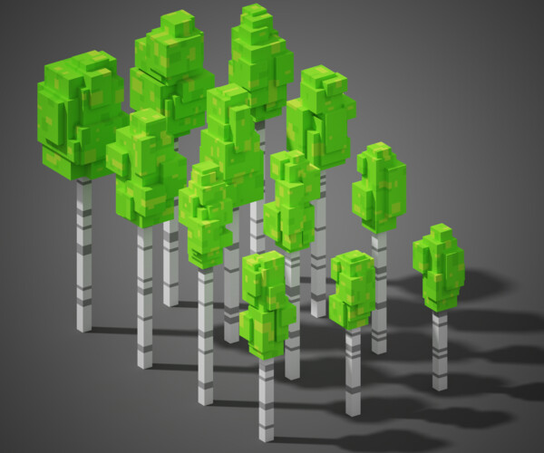 ArtStation - VOXEL Trees - Birch | Game Assets