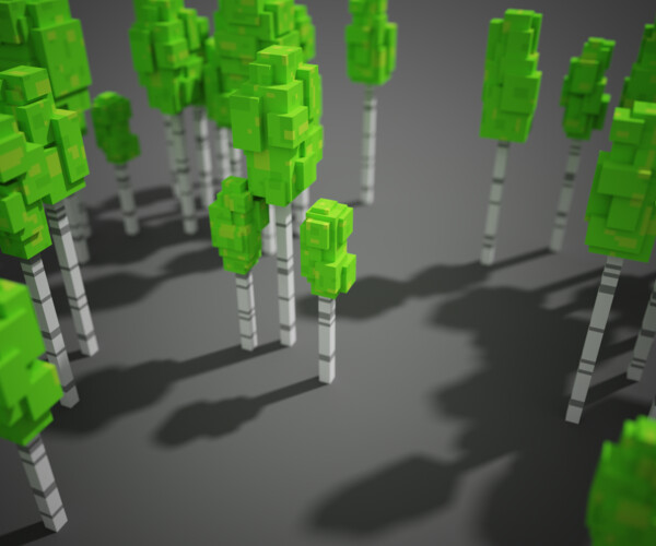 ArtStation - VOXEL Trees - Birch | Game Assets