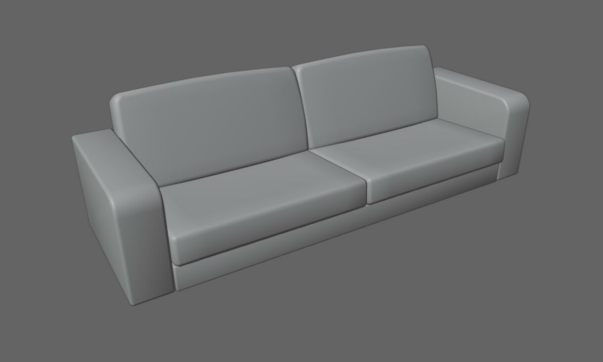 ArtStation - Sofa - Couch Low-poly 3D model | Game Assets
