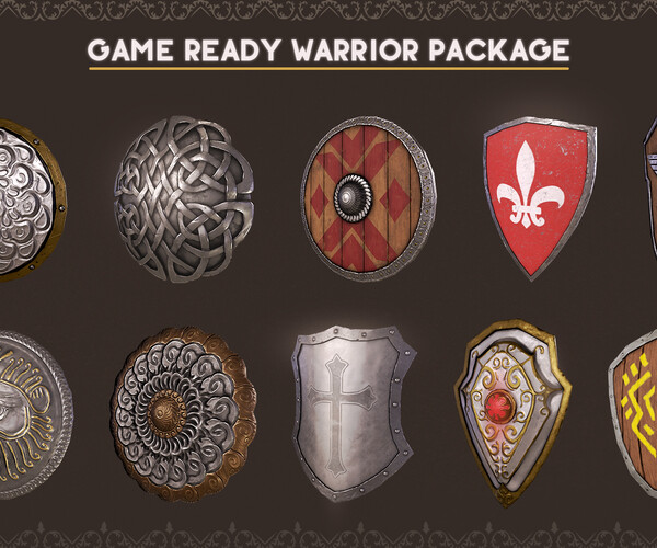 ArtStation - 60 WARRIOR SHIELDS | Game Assets