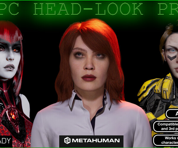 ArtStation - UE5 NPC Head - Look PRO ( AI Controlled Realistic Head and eye tracking Of Players ...