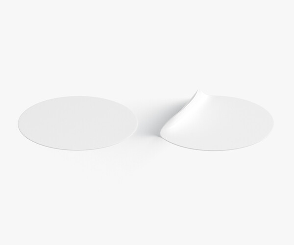 ArtStation - Two White Round Stickers - smooth and curved sticky labels ...