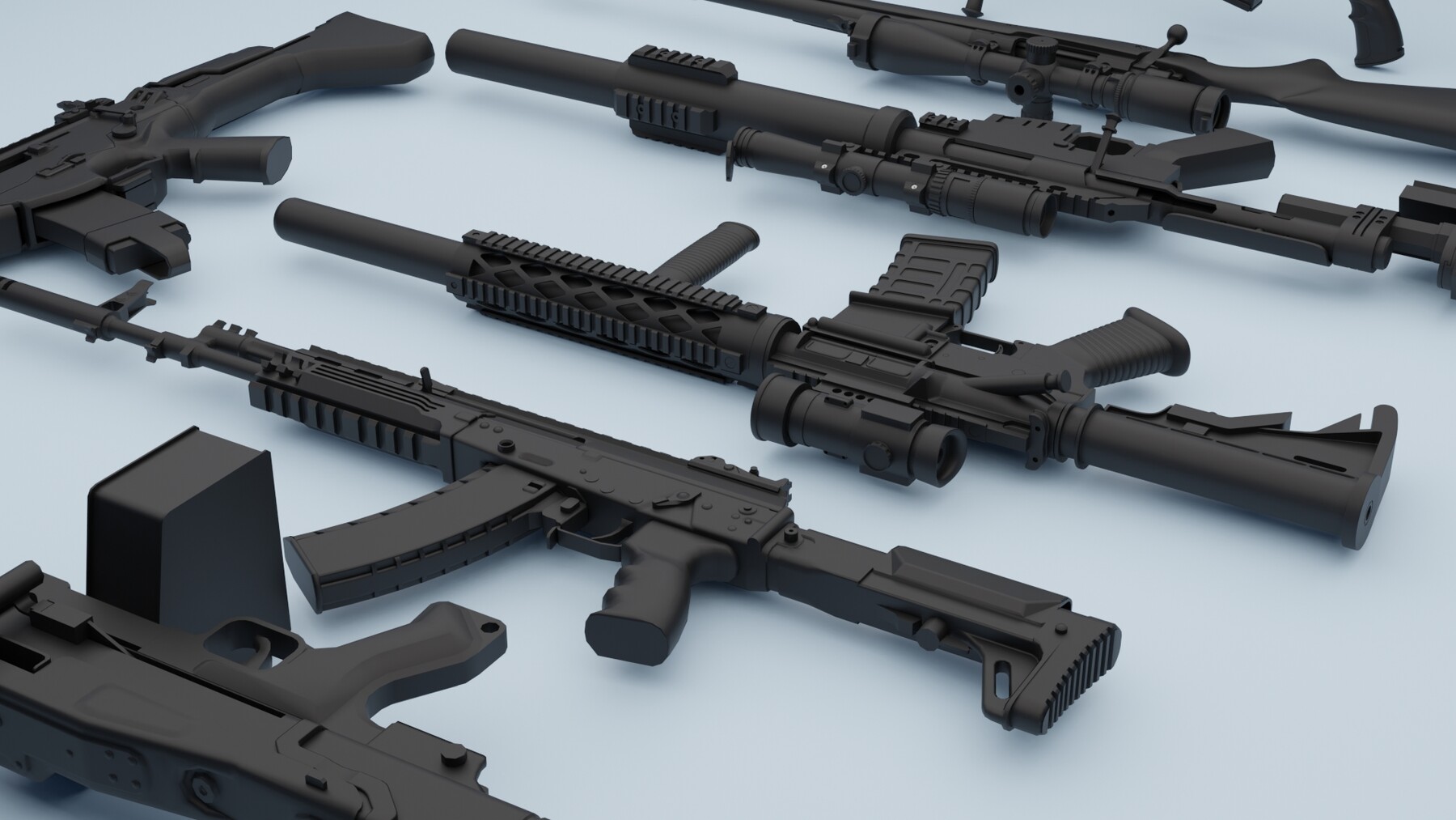 ArtStation - 3D Gun Kitbash Game Ready Vol.02 | Game Assets